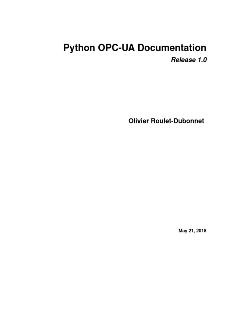 Python OPC-UA Documentation | Download Free PDF | Parameter (Computer Programming) | Method ...
