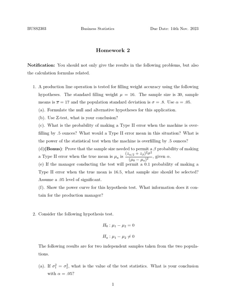HW2& Lab2 Assignment | PDF
