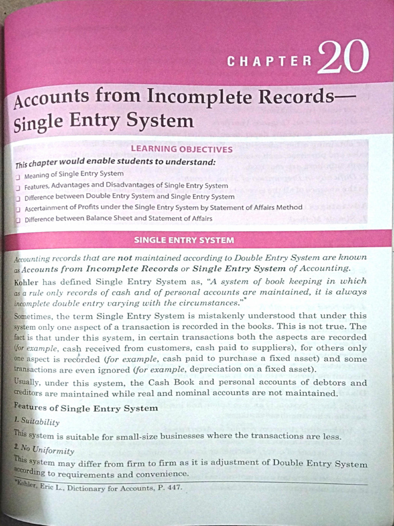 Single Entry System | PDF