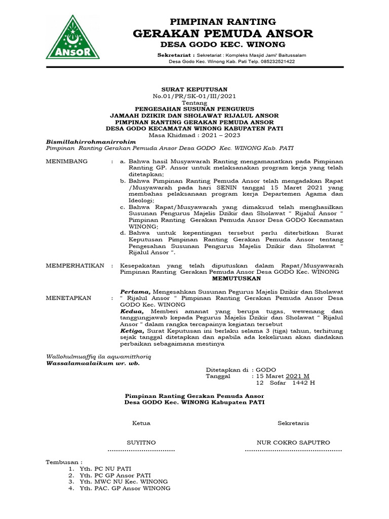 SK-SK Ranting MDS Dan Satkorkel Godo | PDF