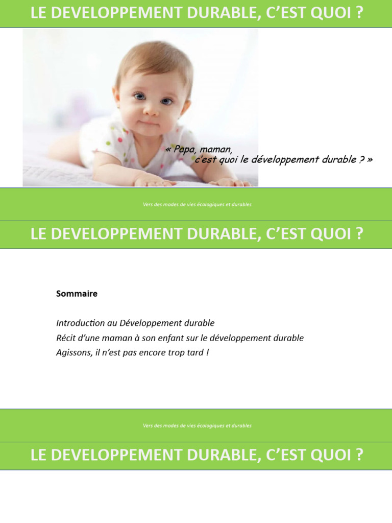 Développement durable : c'est quoi ? | PDF | Développement durable ...