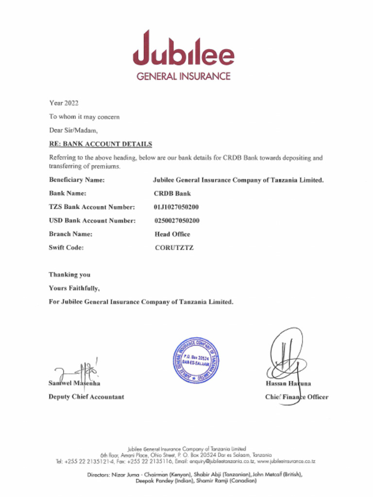 CRDB Bank Details | PDF