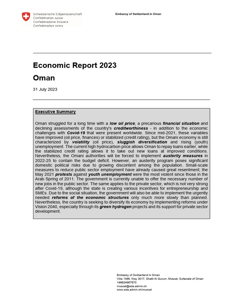 OM Wirtschaftsbericht Oman 2022-2023 Extern | PDF | Oman | Gulf ...