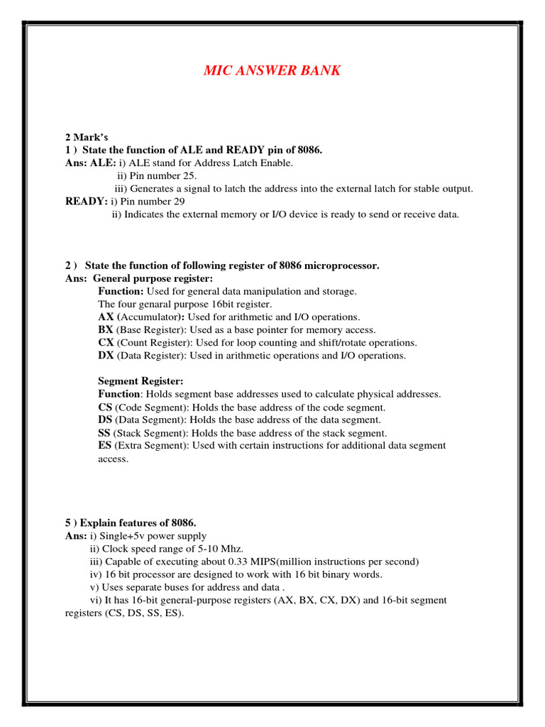 MIC Ut1 | PDF | Assembly Language | Computer Programming