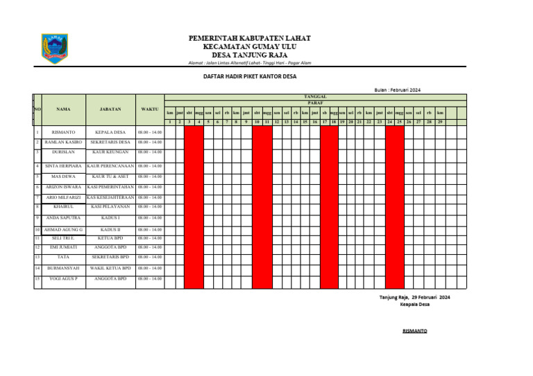 Absen Piket 2022 | PDF
