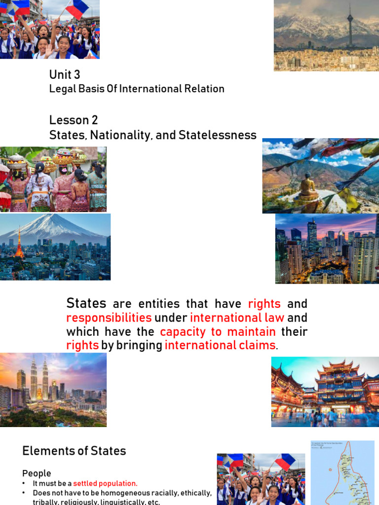 Unit 3 L 2 States Nationality and Statelessness | PDF | Sovereign State ...