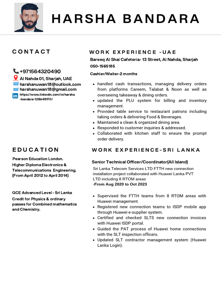 Harsha Resume Uae | PDF | Business | Computers