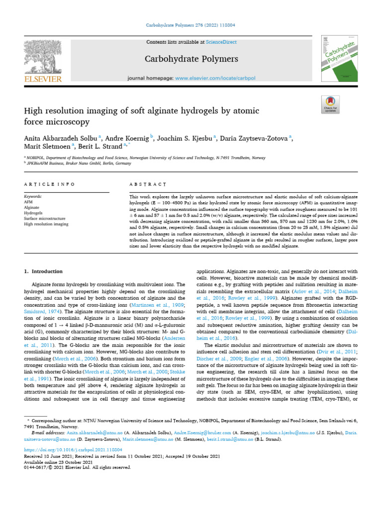 AA Solbu Et Al., 2022. High Resolution Imaging of Soft Alginate ...