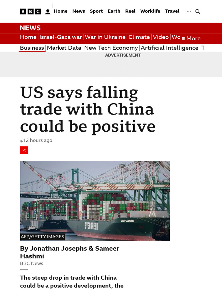 US-China Trade Decline: Positive Outlook | PDF | Politics
