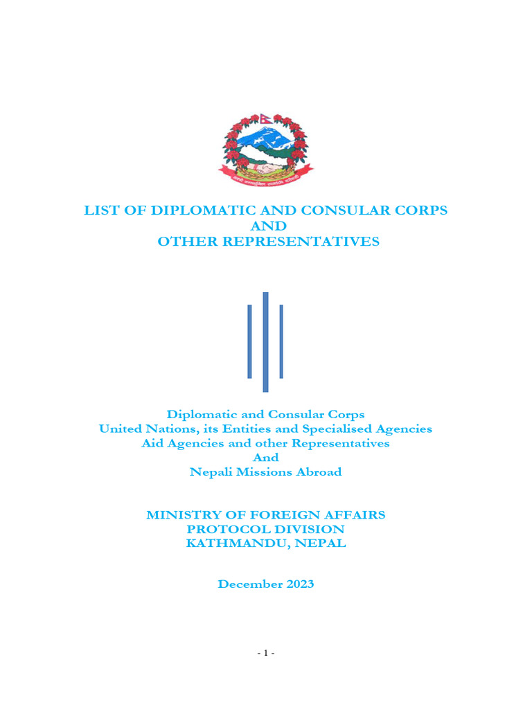 Diplomatic List 10 Dec 2023 | PDF | International Relations | Global ...