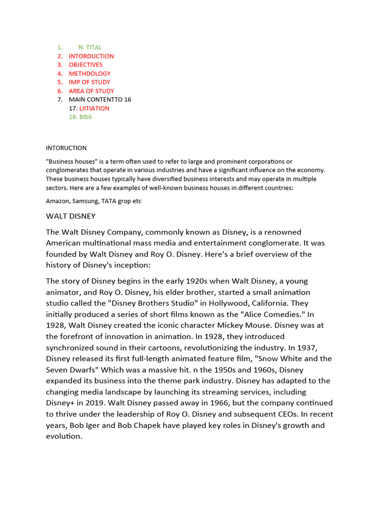 Intorduction 3. Objectives 4. Methdology 5. Imp of Study 6. Area of ...
