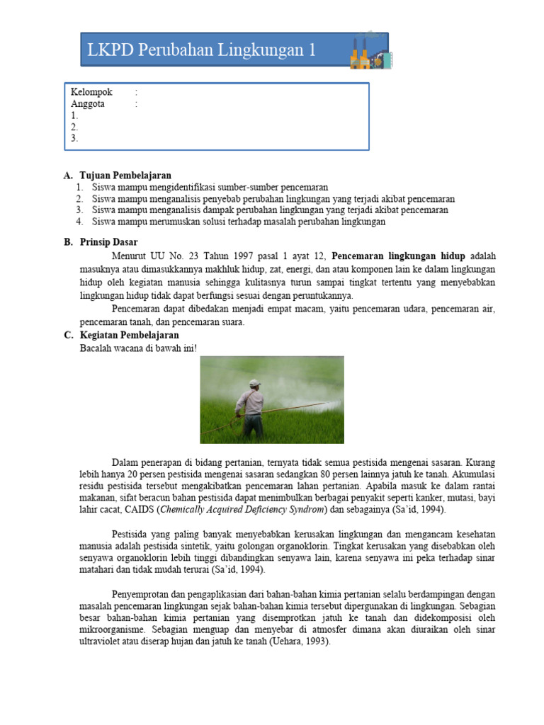 LKPD 1 Pencemaran Lingkungan | PDF