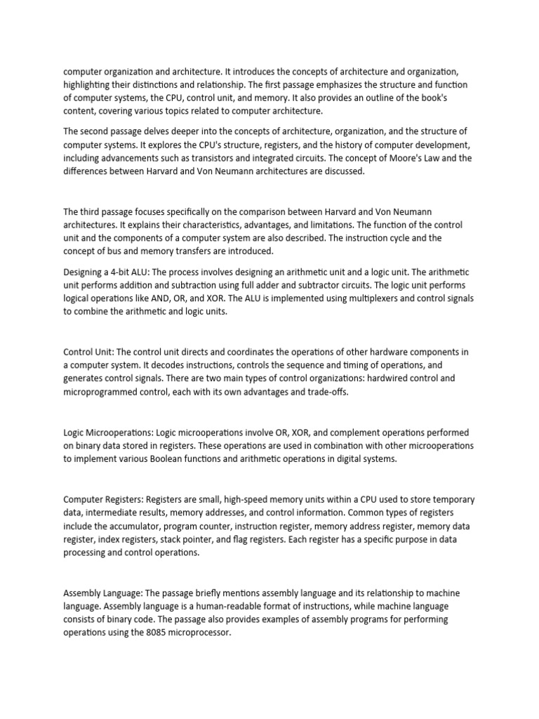 Computer Architecture Essentials | PDF | Central Processing Unit | Computer Architecture