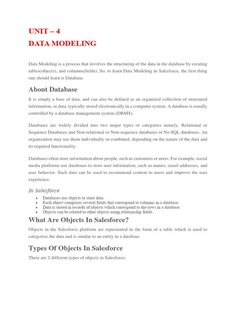 Salesforce Data Modeling Essentials | PDF | Databases | Object ...