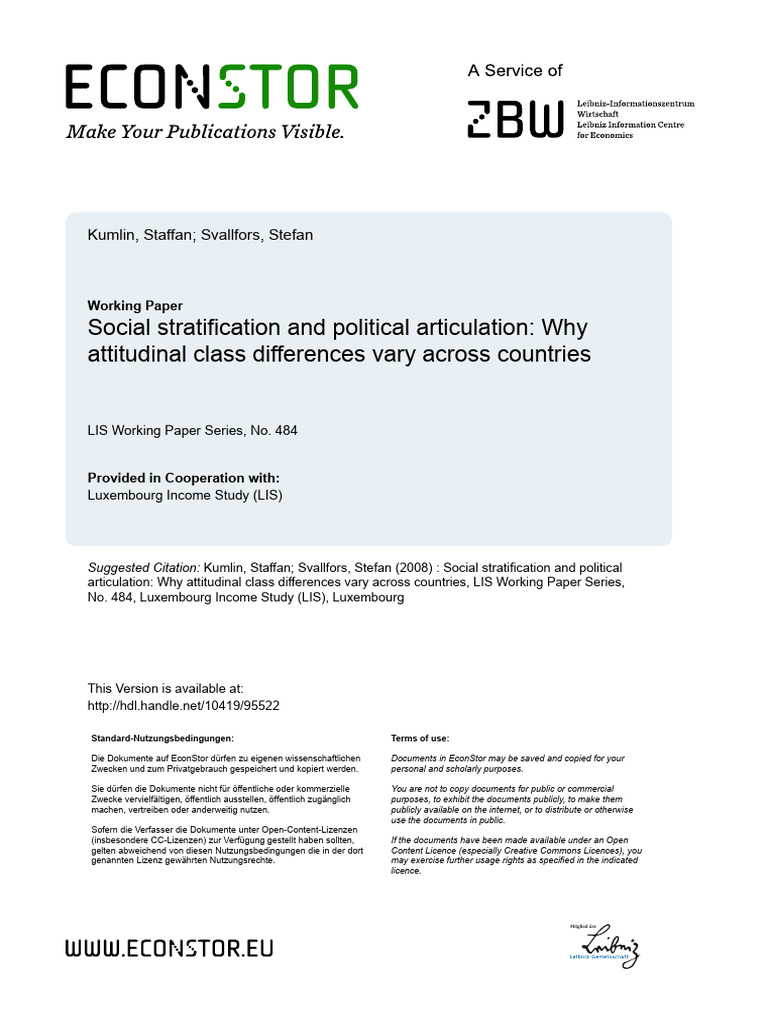 Social Stratification and Political Articulation: Why Attitudinal Class ...