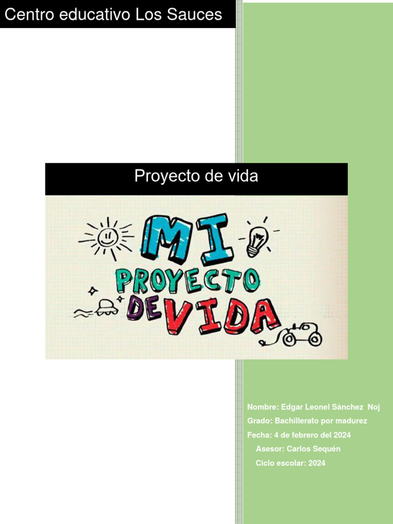 Proyecto de Vida Edgar Leonel Sanche Noj. | PDF