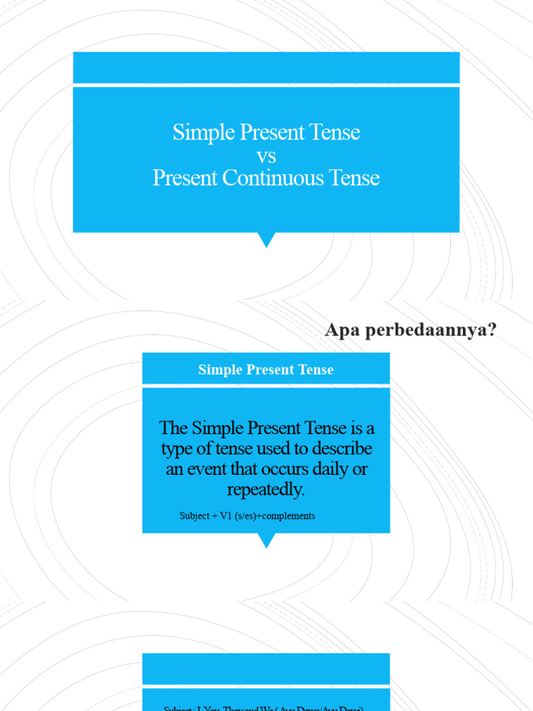 Simple Present Tense Vs Present Continuous Tense | PDF | Languages | Foreign Language Studies
