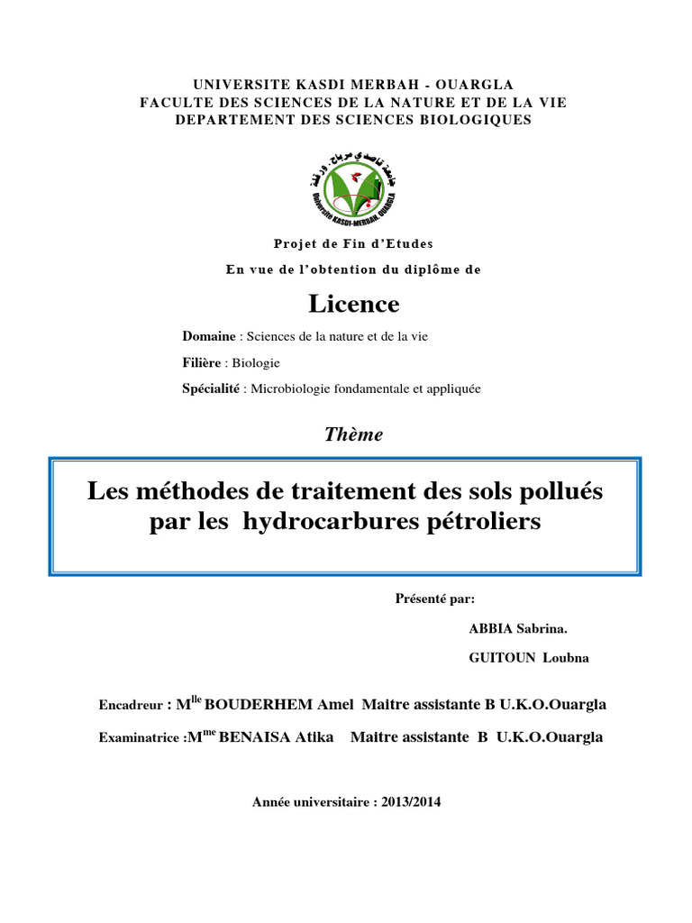 Traitement des sols pollués par hydrocarbures | PDF | Pétrole | la ...