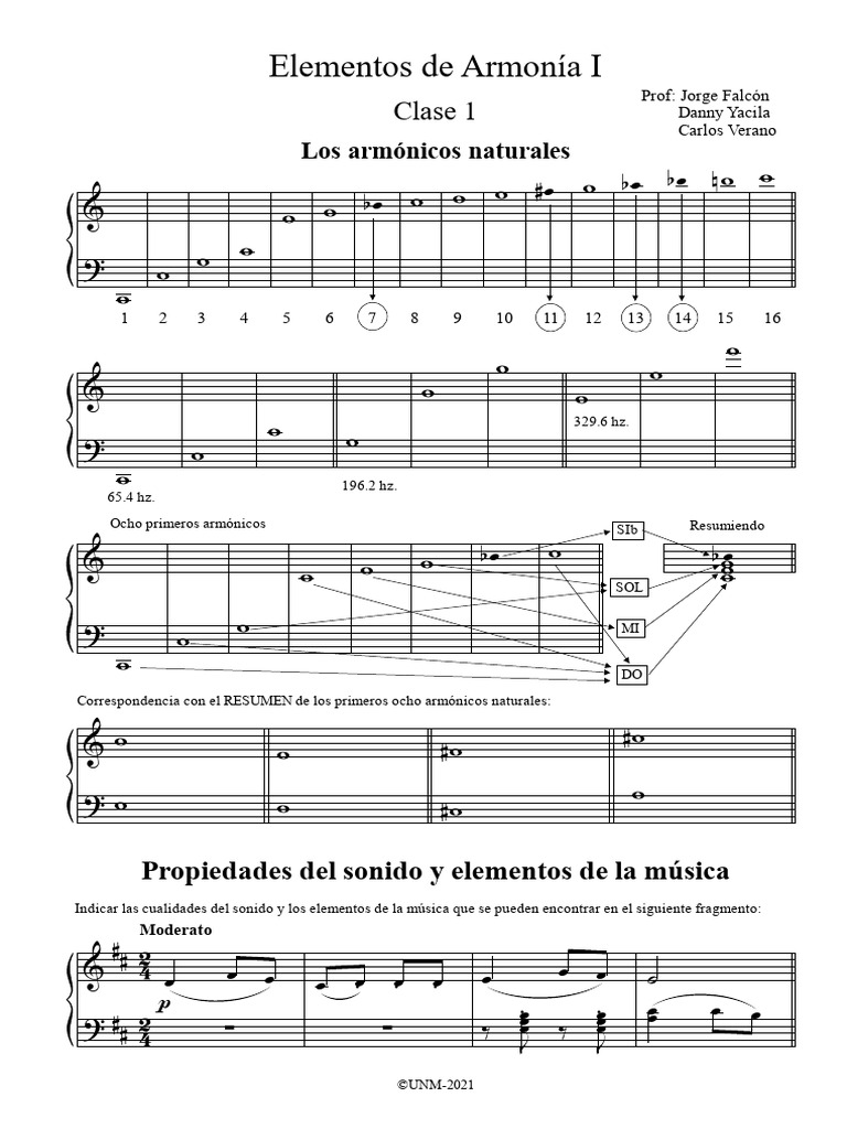 04 Elementos de La Armonia I Clase 01 Naturaleza Del Sonido | PDF | Armonía