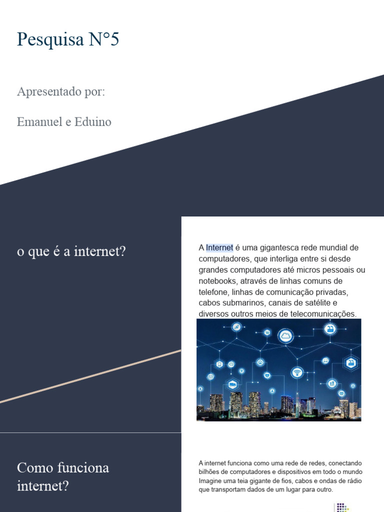 Pesquisa Sobre Web e Internet | PDF | Rede mundial de computadores | Internet e Web