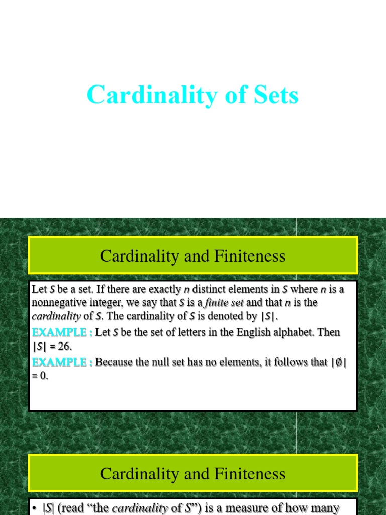 Cardinality Of Sets Pdf