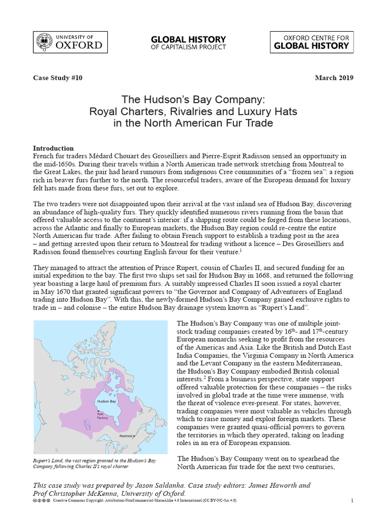17th Century The Hudsons Bay Company | PDF