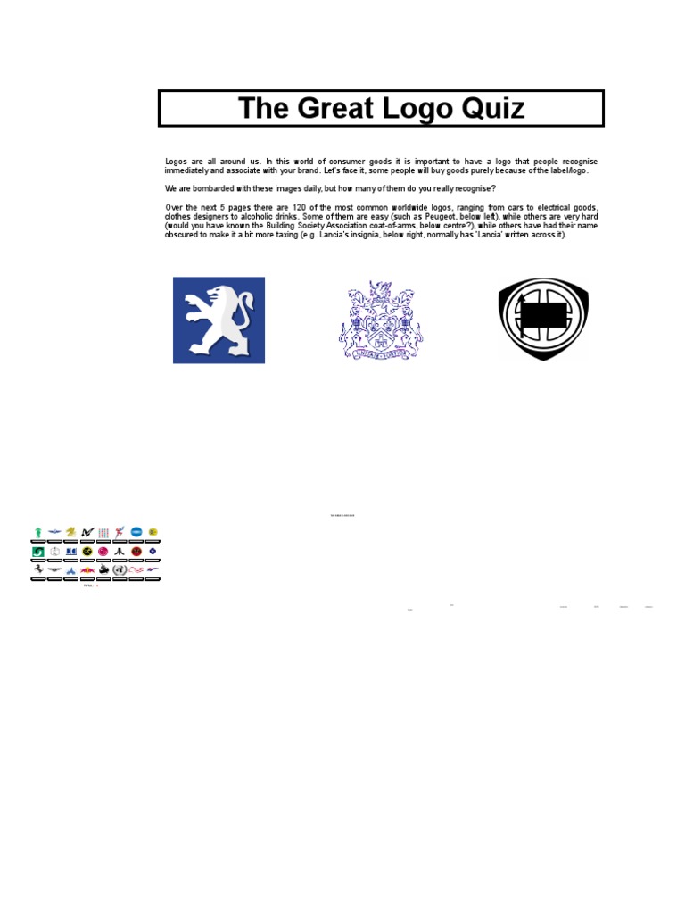 The Great Logo Quiz Challenge | PDF