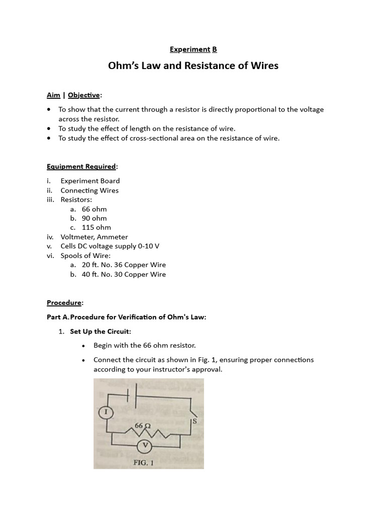 Experiment B | PDF | Electrical Resistance And Conductance | Resistor