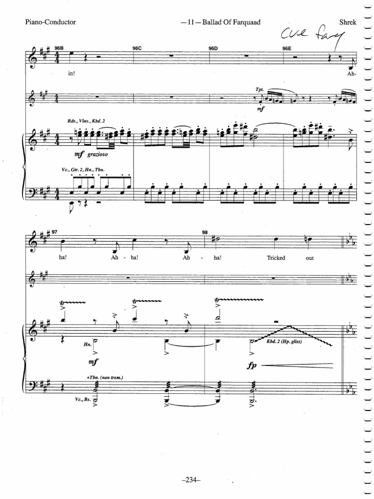 Shrek The Musical - Ballad of Farquaad | PDF