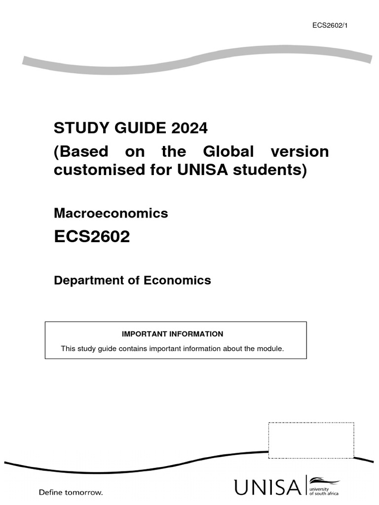 ECS2602 - STUDY GUIDE 2024 - Global Edition - Customised Version | PDF ...
