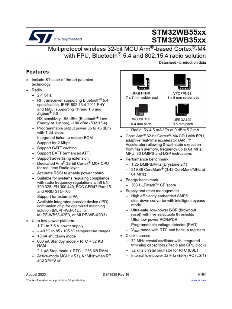 STM 32 WB 55 Vy | PDF