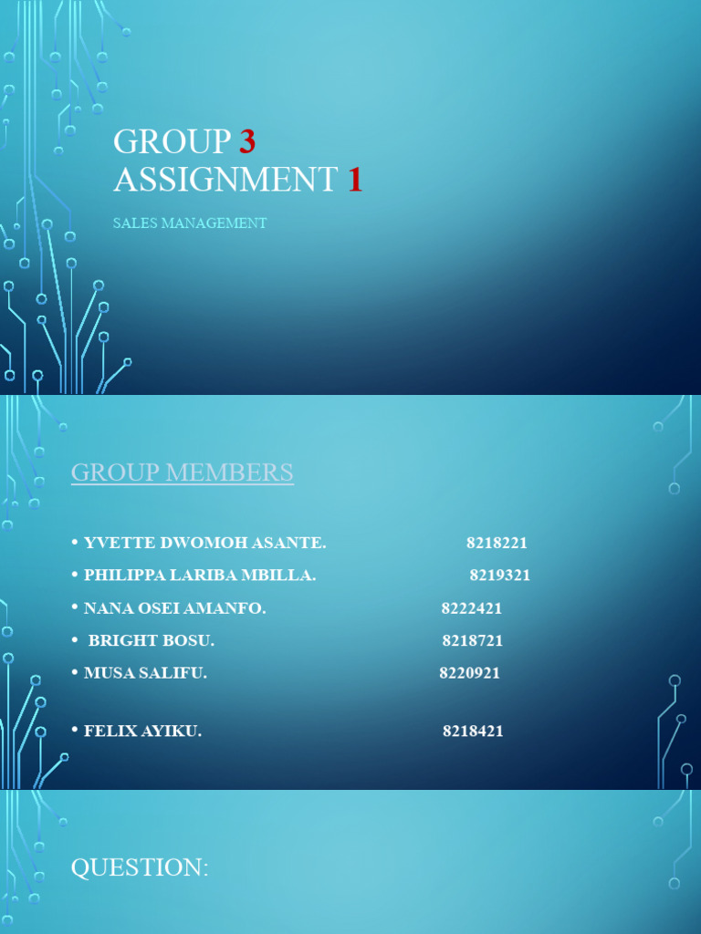 Group Assignment: Sales Management | PDF
