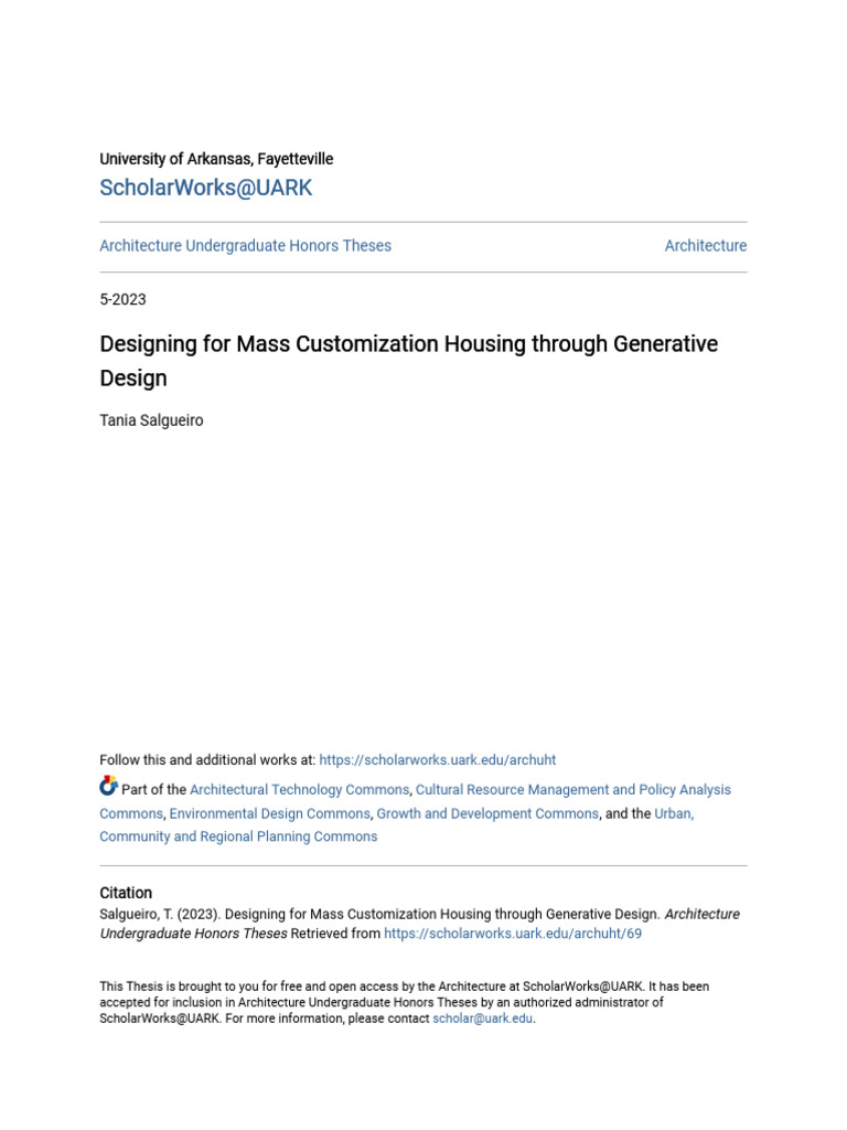 Designing For Mass Customization Housing Through Generative Desig | PDF | Mathematical ...