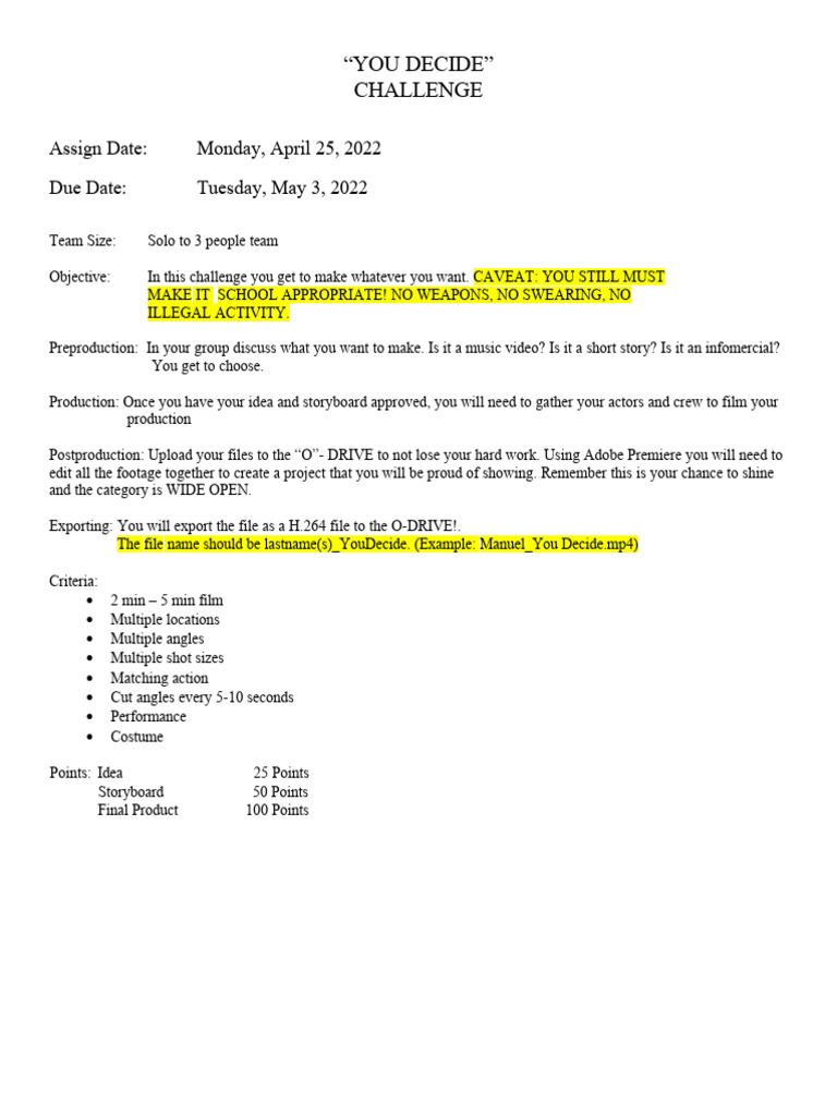 You Decide Challenge 2023 | PDF