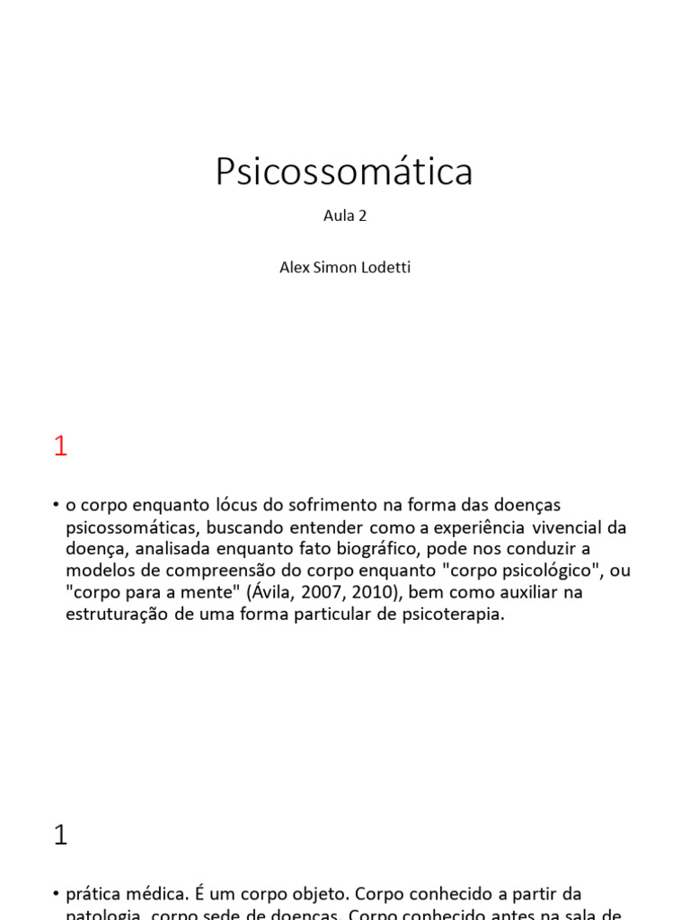 Psicossomática Aula 2 | PDF | Ciencia y matemáticas