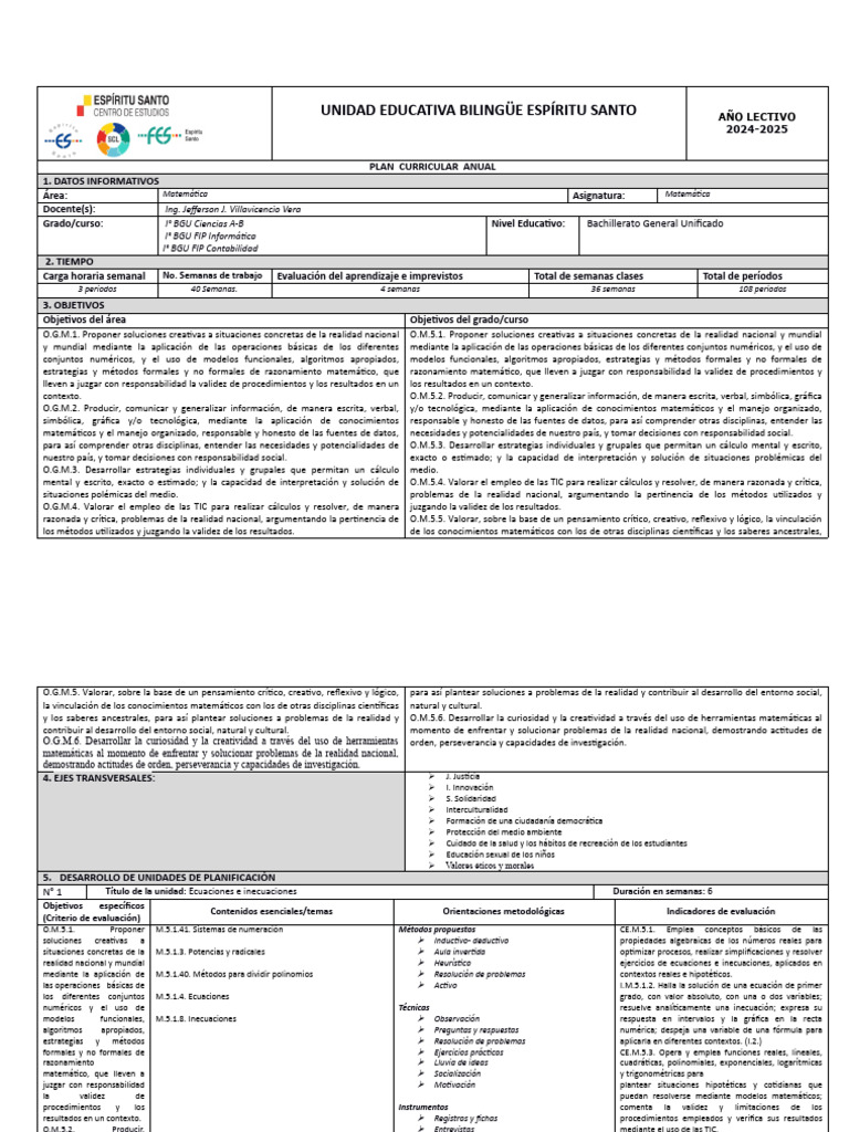 Pca - Mat1bgu - 2024-2025 | PDF
