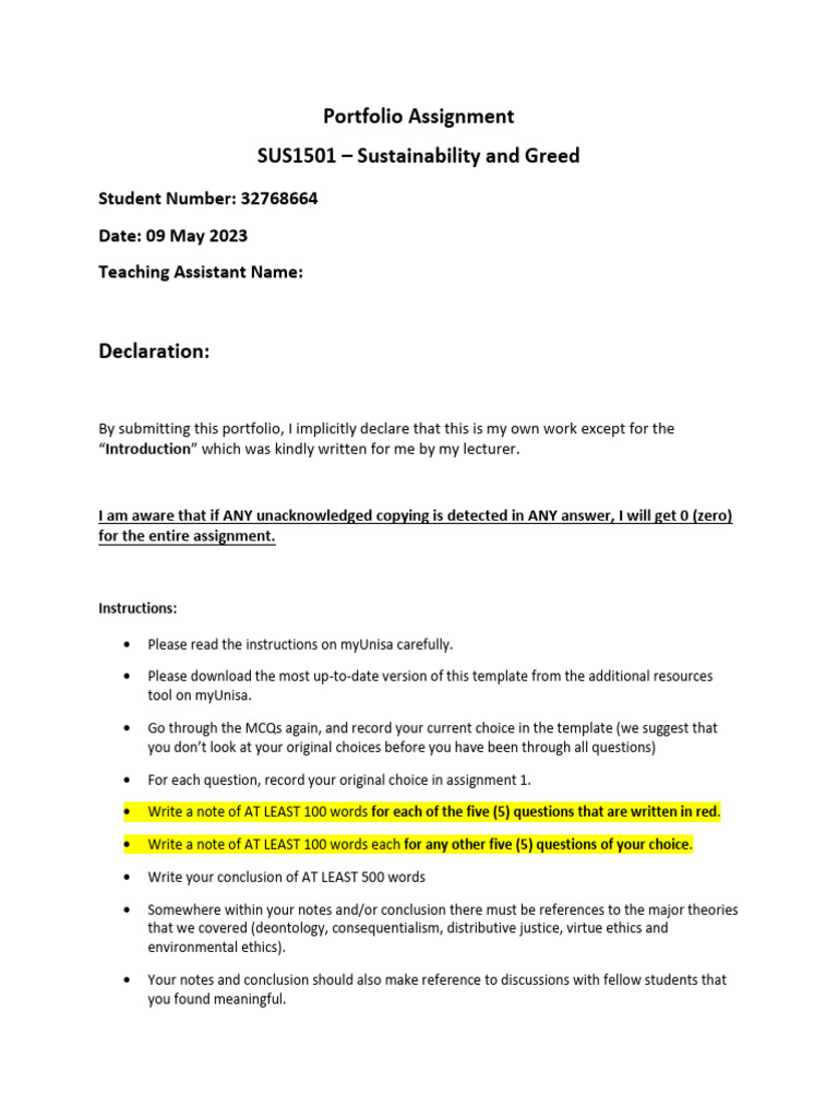 Portfolio Template | PDF