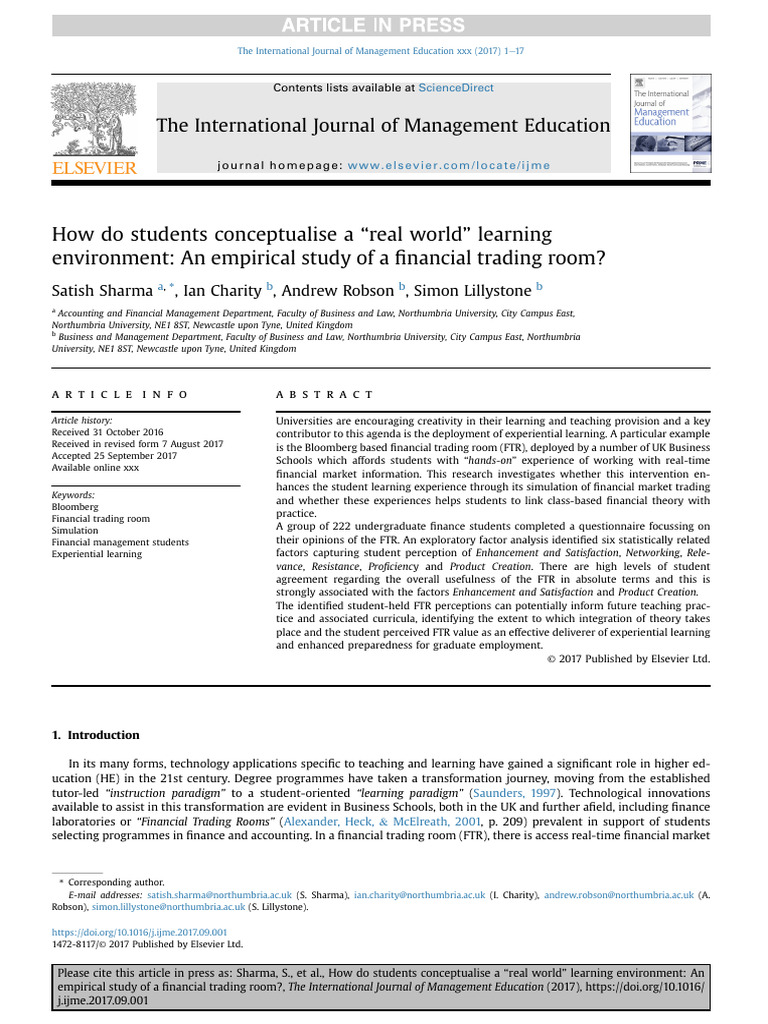 How Do Students Conceptualise A "Real World" Learning | PDF