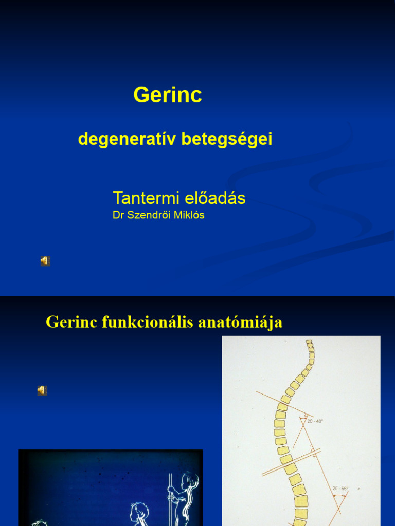 Gerinc Degenerativ Betegségei Hanggal | PDF