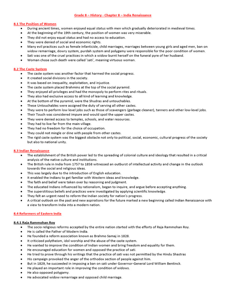 India Renaissance: Women's Rights & Caste Reform | PDF | Dalit | Indian ...