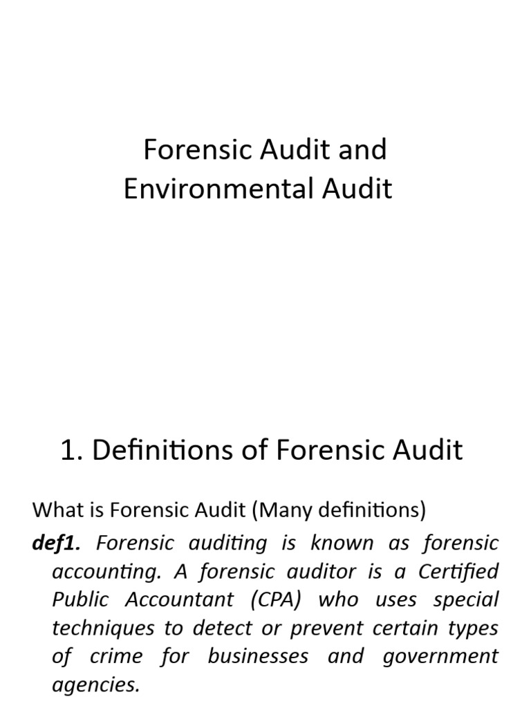 Forensic Audit Essentials | PDF | Business | Law