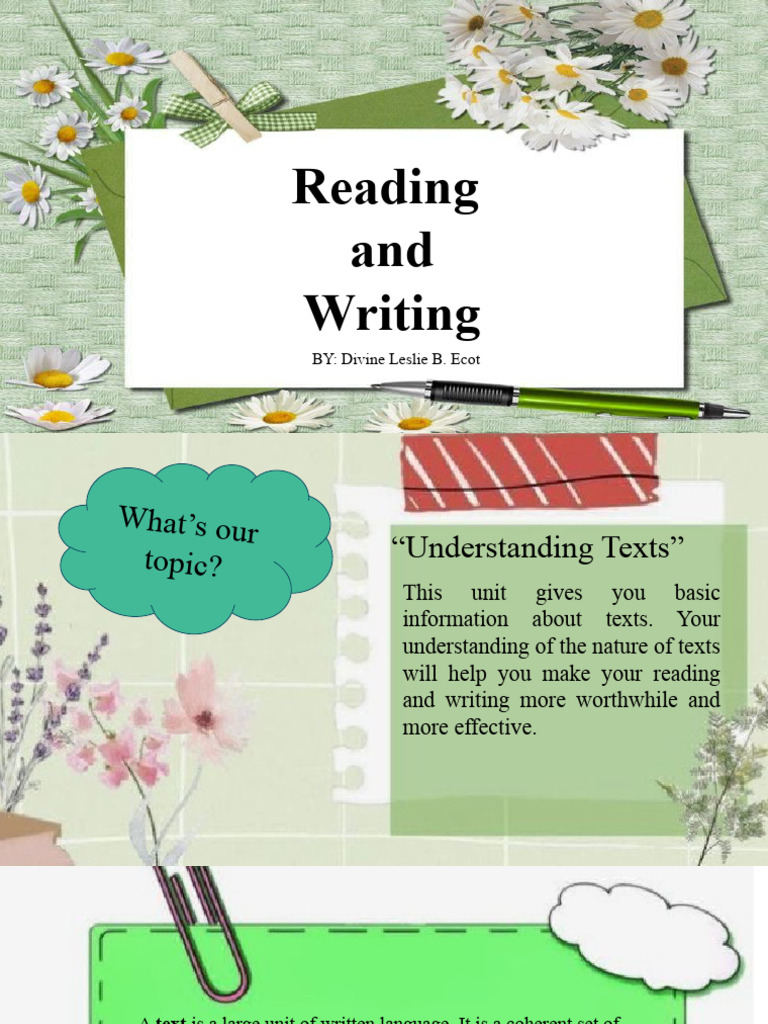SHS Lesson 1-4 Quarter 1 :reading and Writing | PDF