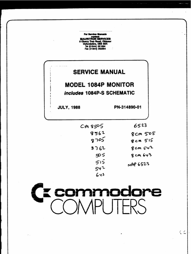 1084P - Service Manual - 314890-01 - (1988 - Jul) | PDF | Computers ...