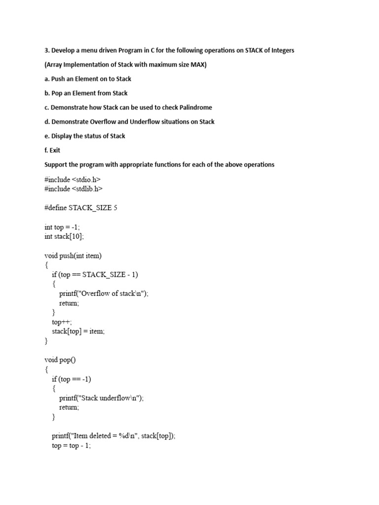 Ds 3-7 Lab Programs | PDF | Computer Programming | Algorithms And Data ...