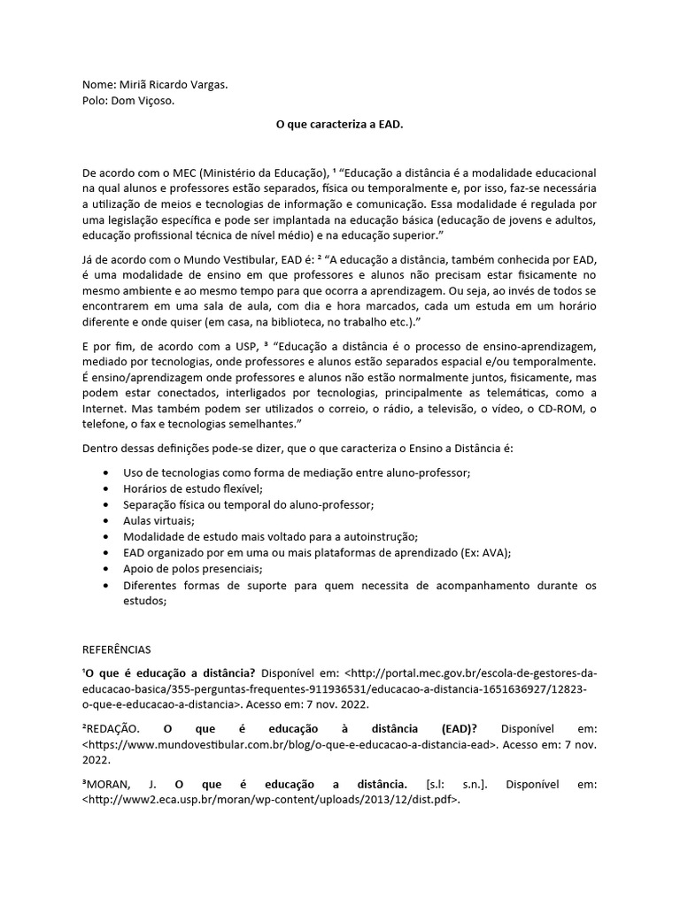 O Que Caracteriza A EAD | PDF
