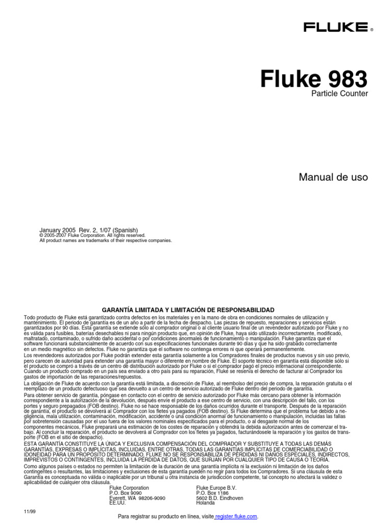 Fluke 983: Manual de Uso | PDF