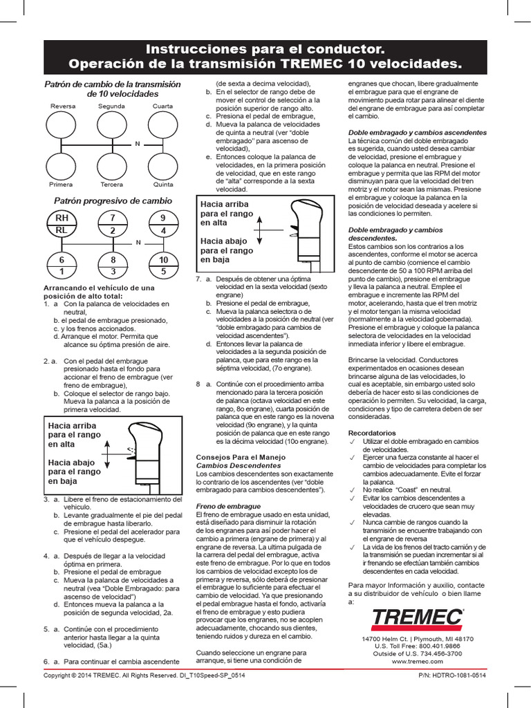 Hdtro 1081 0514 | PDF | Embrague | Engranaje