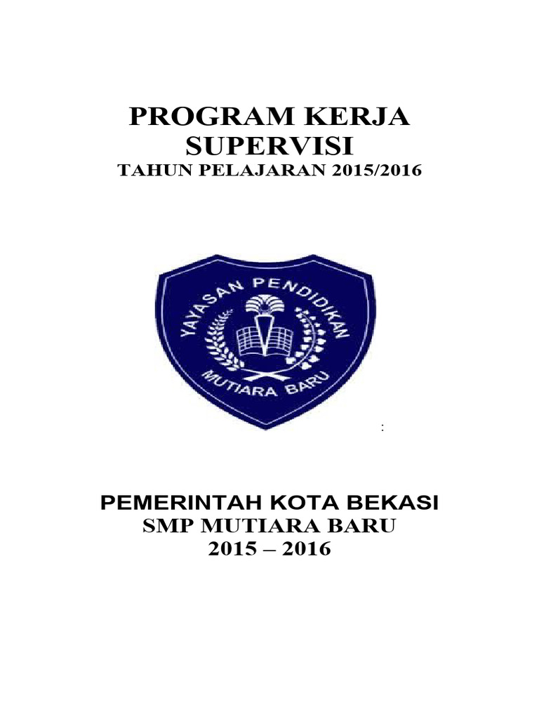 PROGRAM KERJA Supervisi Akademik | PDF