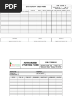 Ot Form Blank | PDF | Overtime | Payroll