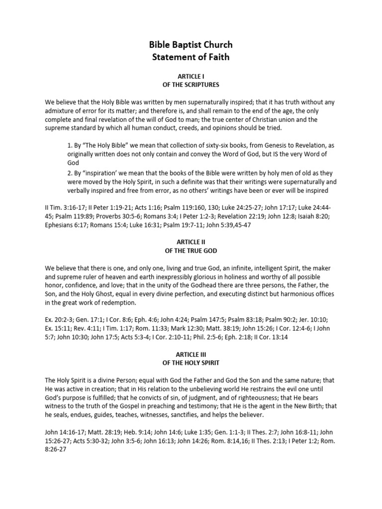 BBC Doctrinal Statement | PDF